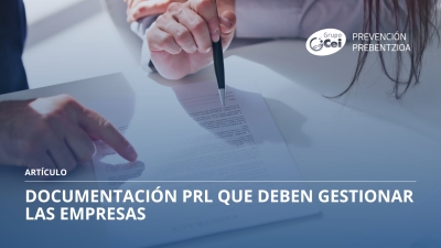 Documentación PRL que deben gestionar las empresas
